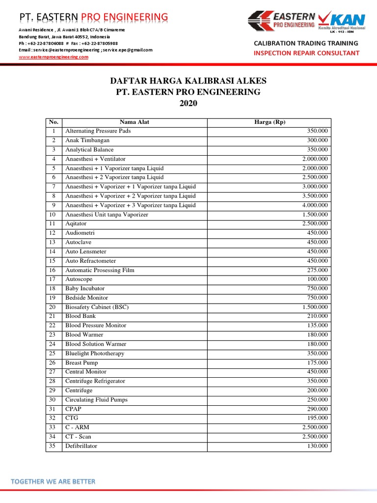 Price List Alkes Epe 2021 | PDF | Peralatan | Obat Klinis