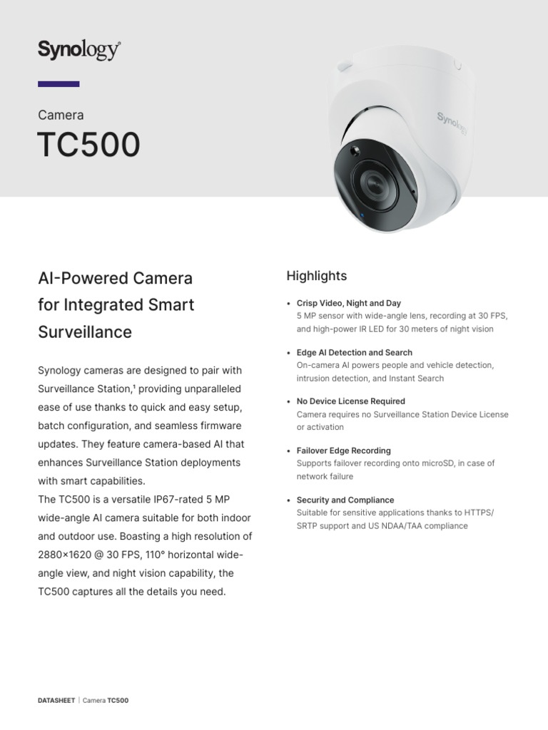 Datasheet TC500 Enu | PDF | Camera | Surveillance