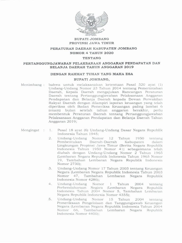 Perda 4 TH 2020 | PDF