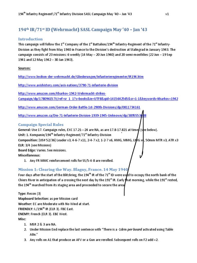 194th Infantry Regiment - 71st Infantry Division - SASL Campaign | PDF ...