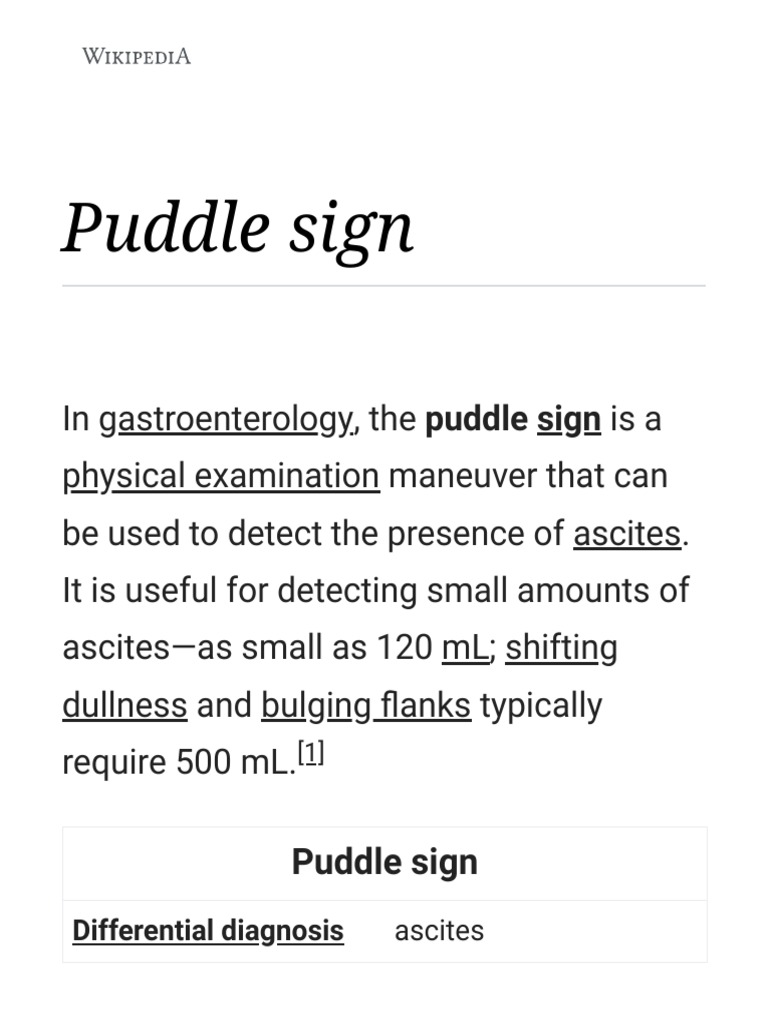 Puddle Sign - Wikipedia | PDF