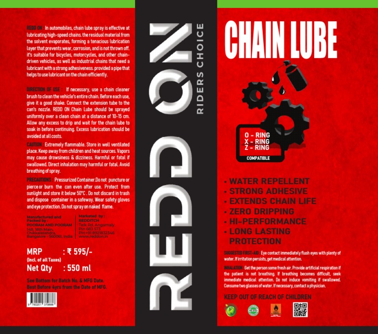 Chain Lube 550 ML | PDF | Lubricant | Water