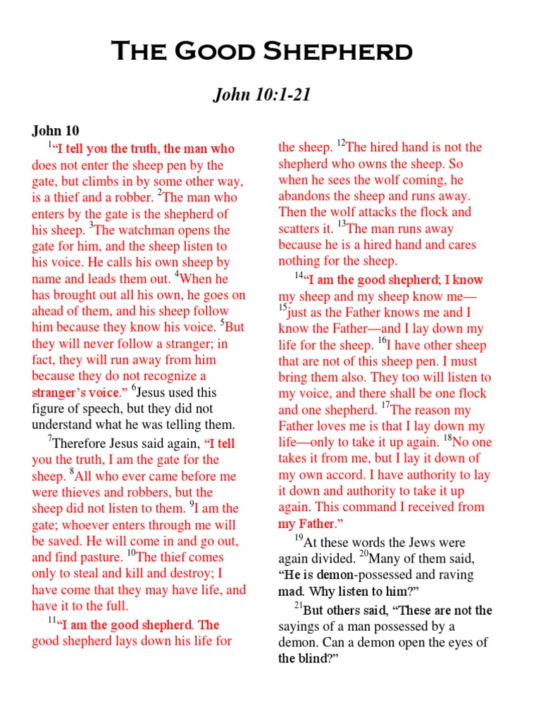 Lesson 24 The Good Shepherd | PDF | Jesus | Shepherd