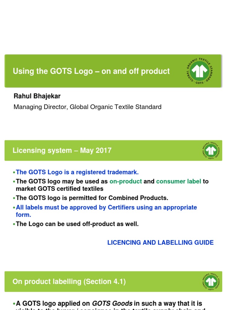 GOTS Logo Usage and Labelling Guide | PDF | Product (Business) | Logos
