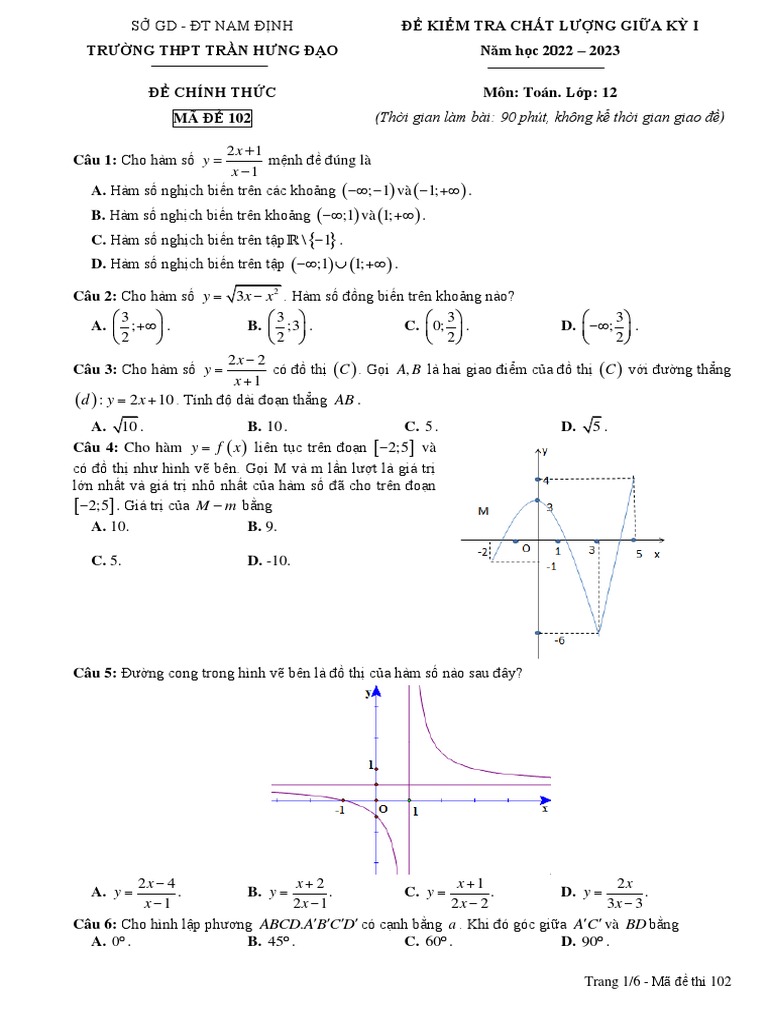 Tran Hung Dao Nam Dinh GK1 | PDF