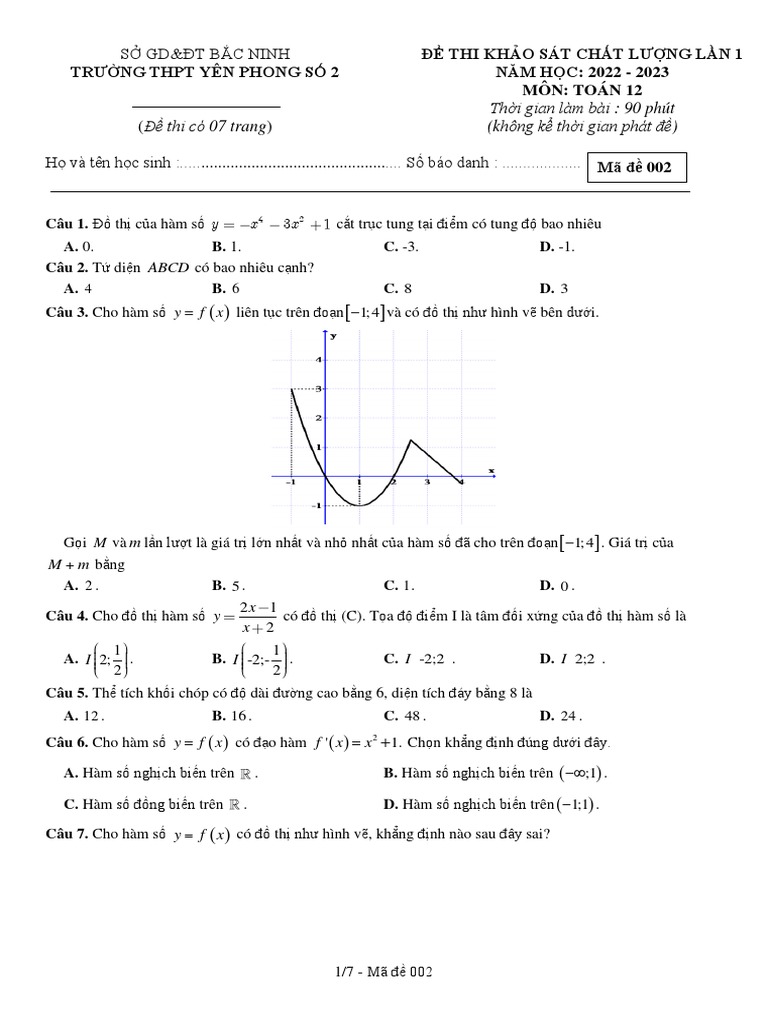 De GK 1 Yen Phong | PDF