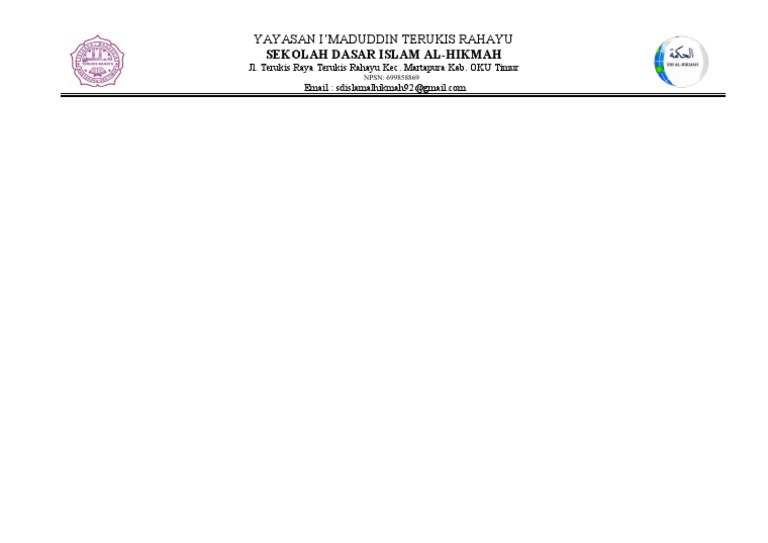 Template KOP SD Islam Al Hikmah-Landscape | PDF