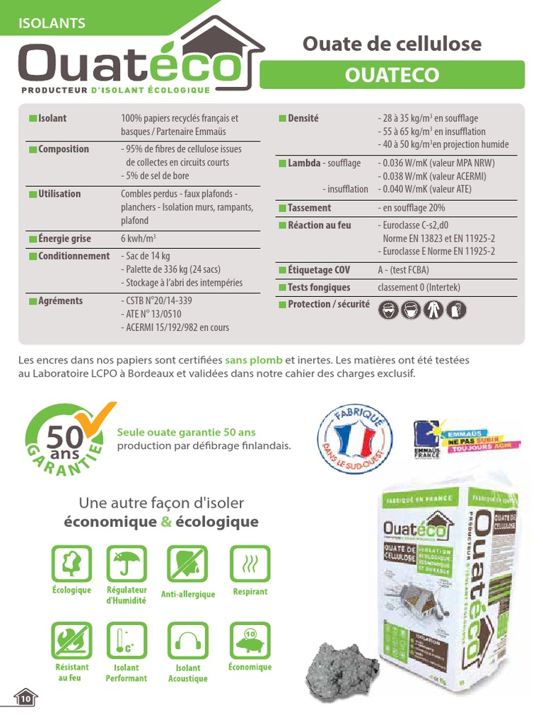 Isolants en ouate de cellulose écologique | PDF | Génie du bâtiment ...
