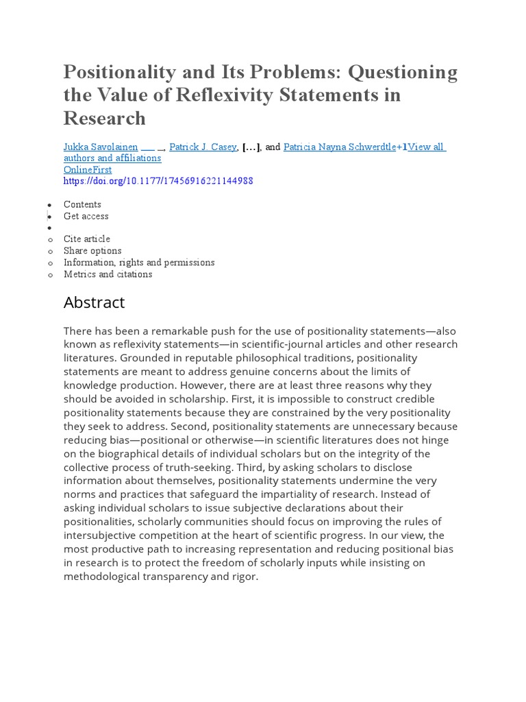 Savolainen-Positionality and Its Problems | PDF | Career & Growth