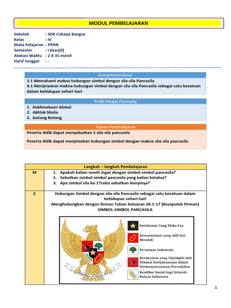 Simbol dan Makna Sila Pancasila | PDF | Seni & Disiplin Bahasa