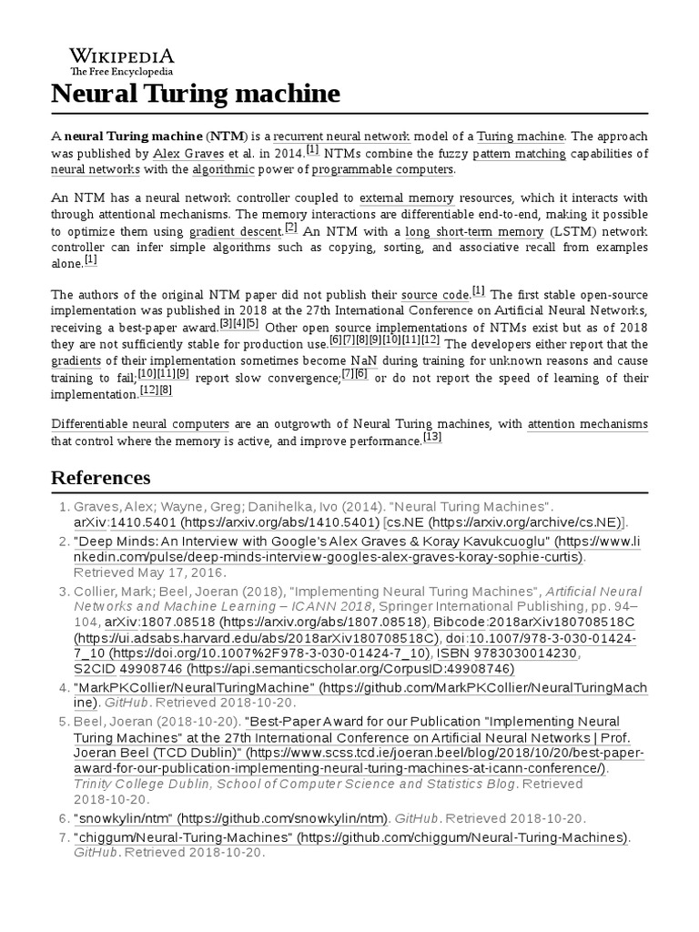 Neural Turing Machines Overview | PDF | Cognitive Science | Learning