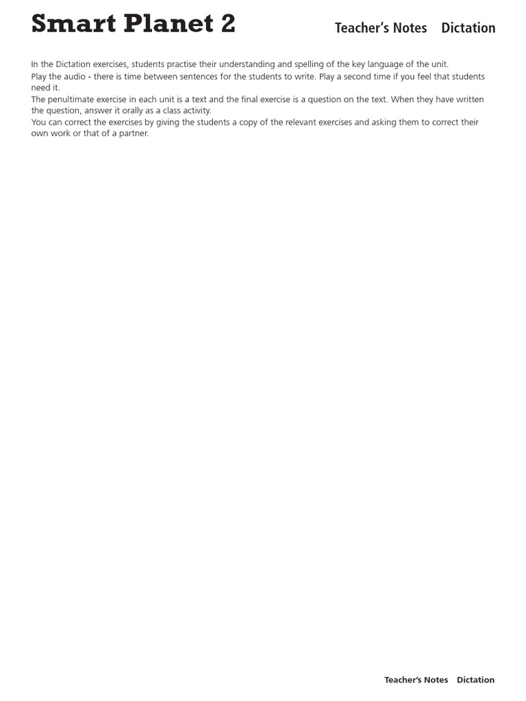 Dictation Teachers Notes | PDF | Language Arts & Discipline