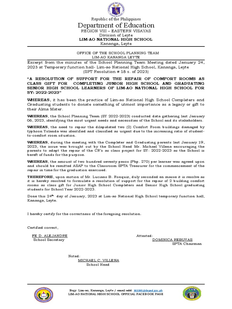 Resolution 18 Comfort Roomsss | PDF | Southeast Asia | Philippines