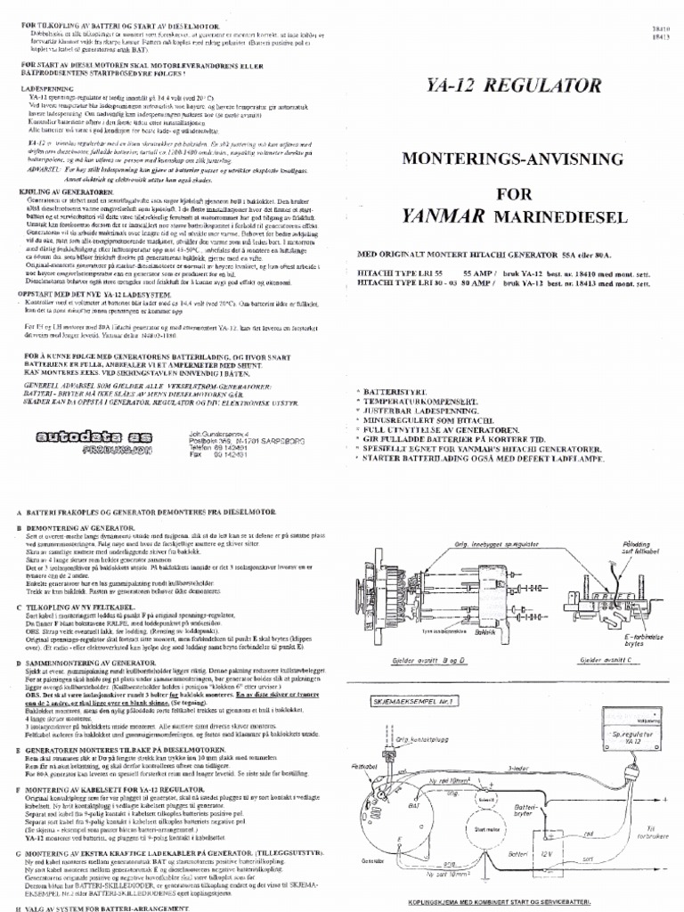 Yanmar YA 12 Regulator | PDF