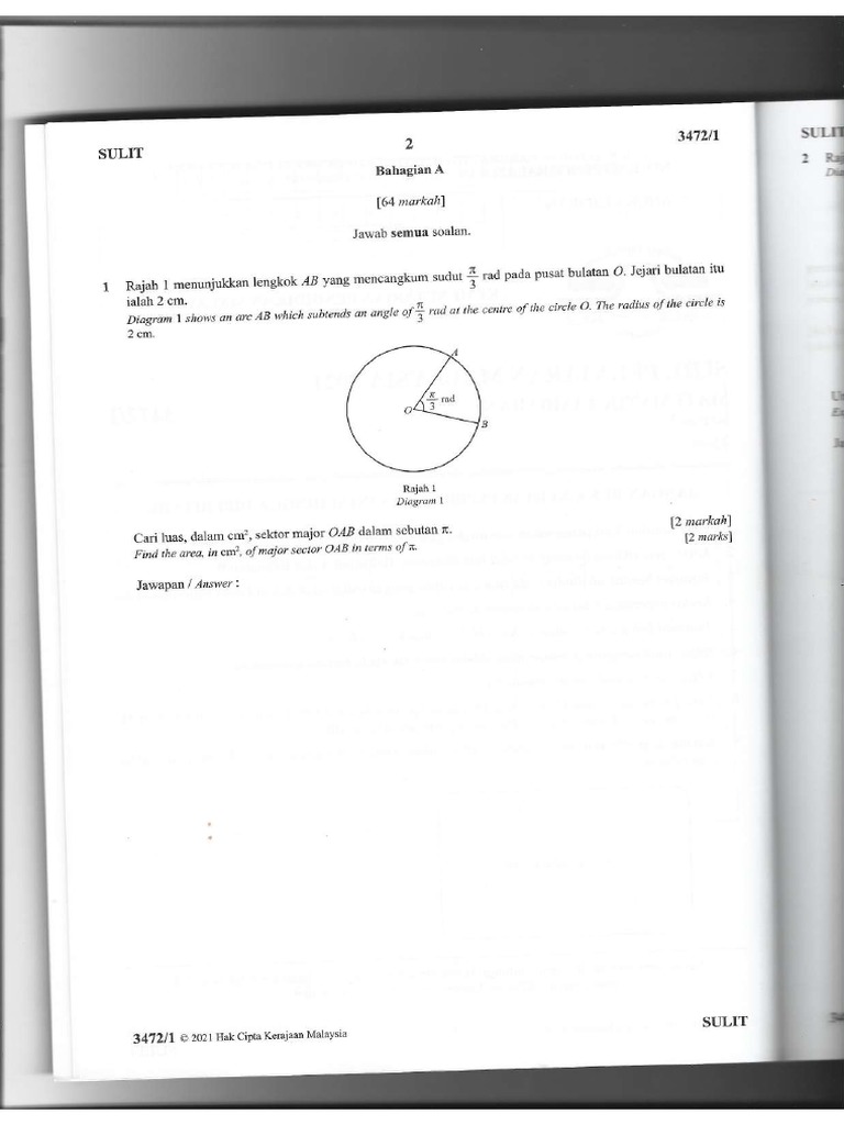 SPM 2021 Add Math Paper 1 1 | PDF