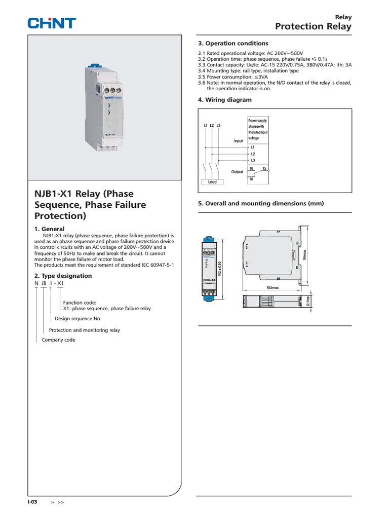 Njb1 x1 Chint | PDF | Relay | Power Supply