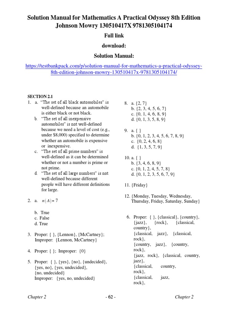 Math Solution Manual Guide | PDF | Set (Mathematics) | Mathematics