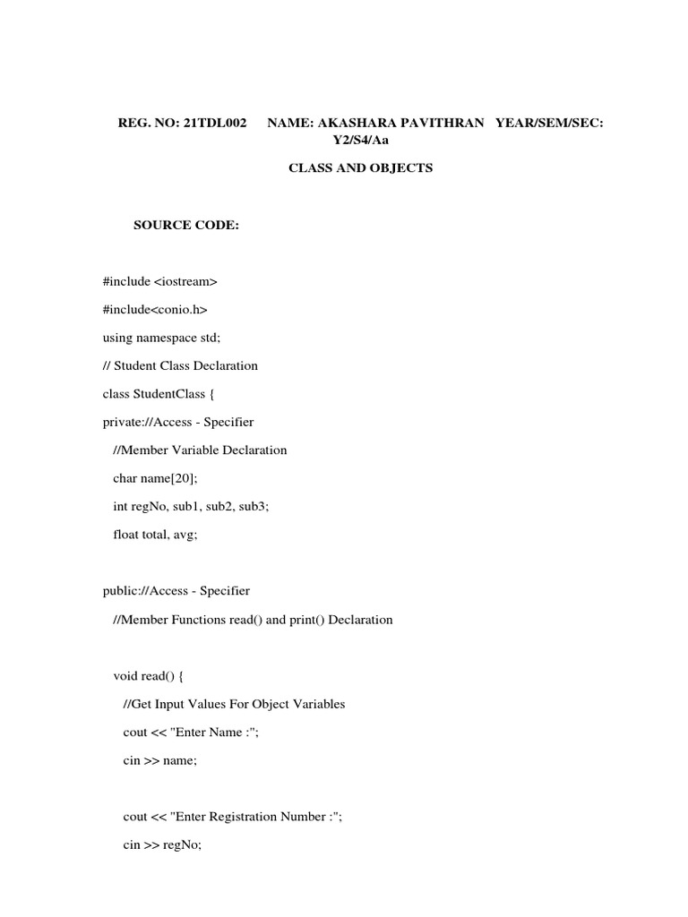 Oop Lab Full Programs Pdf Namespace Method Computer Programming 9501