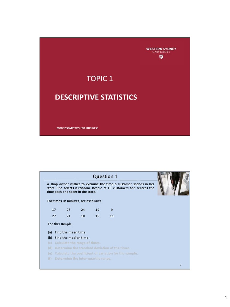 Week 02 - SFB Tutorial - Topic 1 | PDF | Coefficient Of Variation | Median