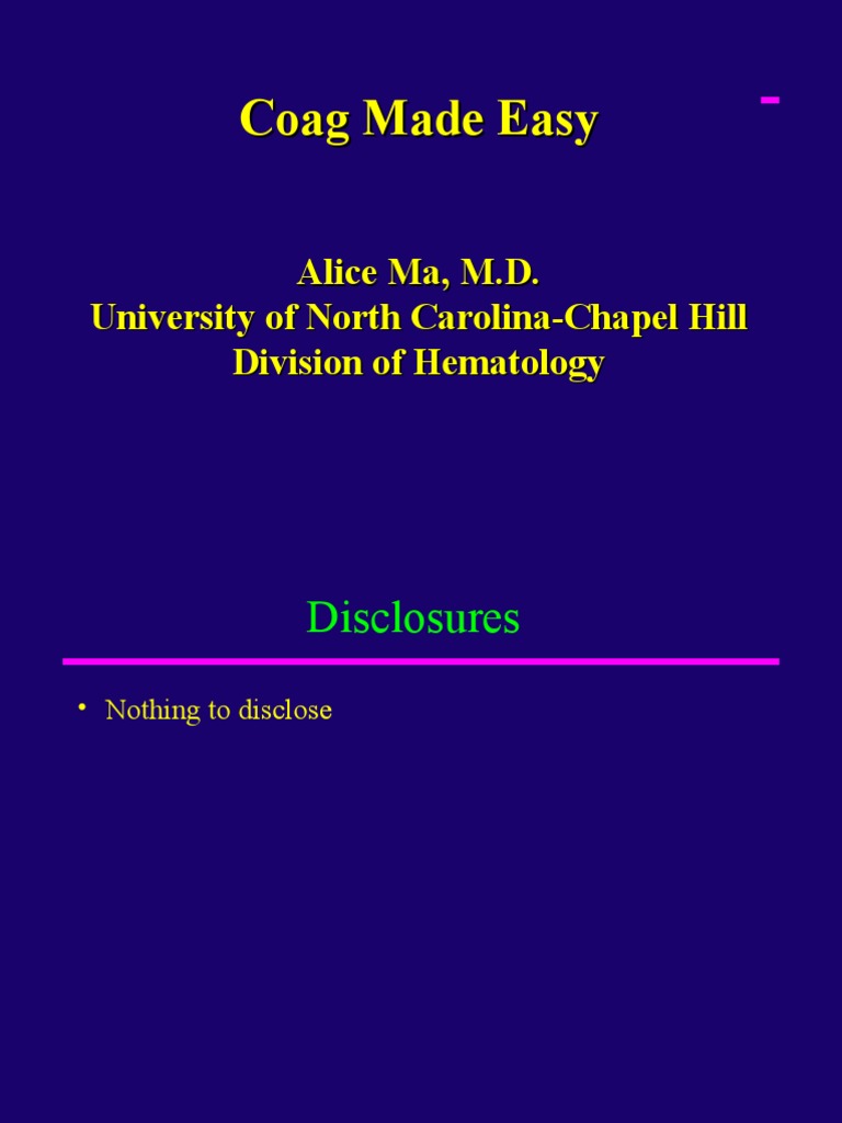 SYCDW 2011 Coag Made Easy | PDF | Coagulation | Histology