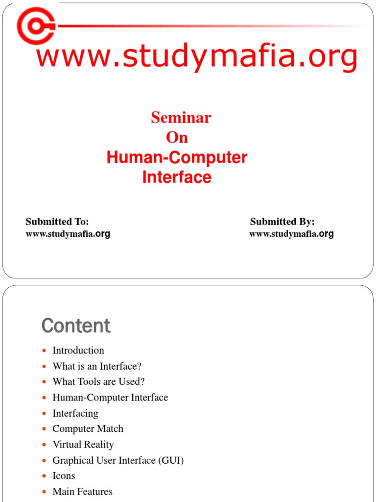 Mech Human Computer Interface | PDF | Graphical User Interfaces ...