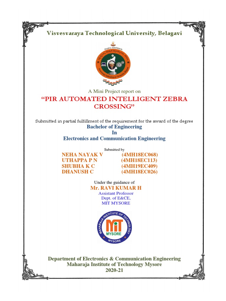Report On Miniproject | PDF | Pedestrian Crossing | Arduino