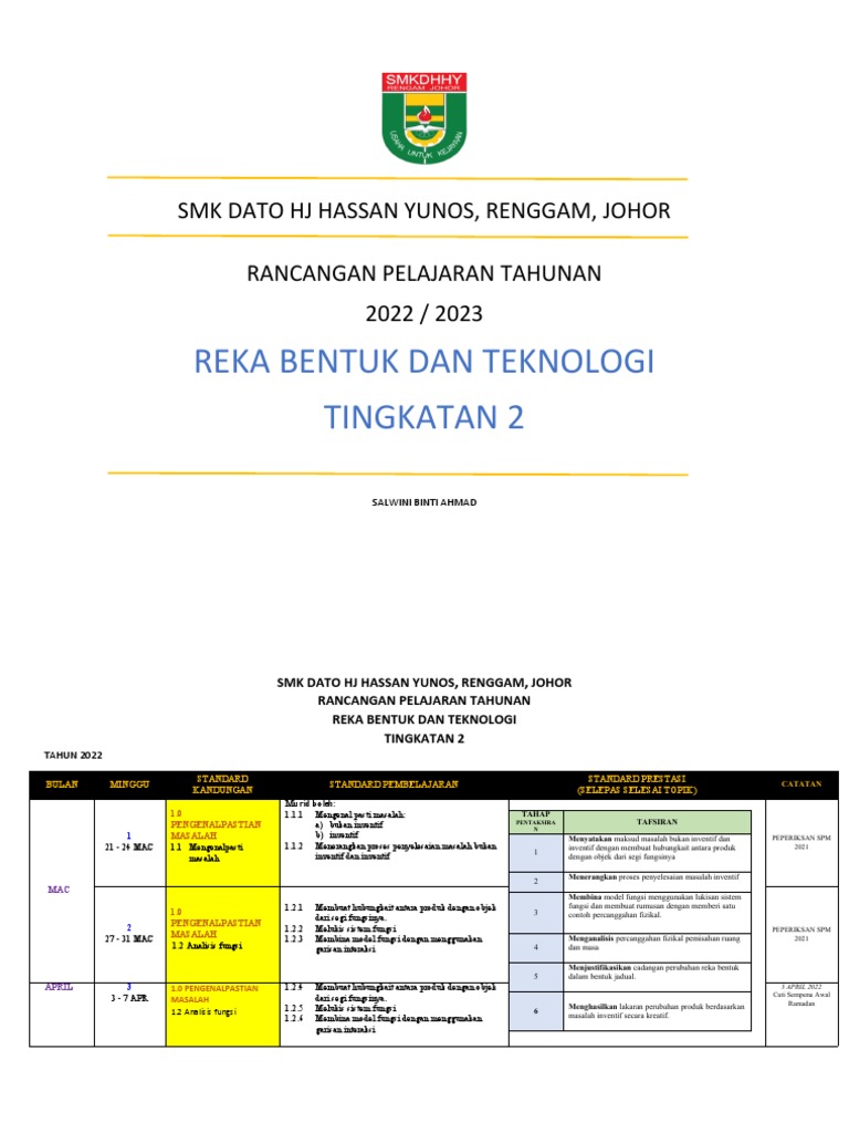 RPT RBT T2 2022-23 | PDF