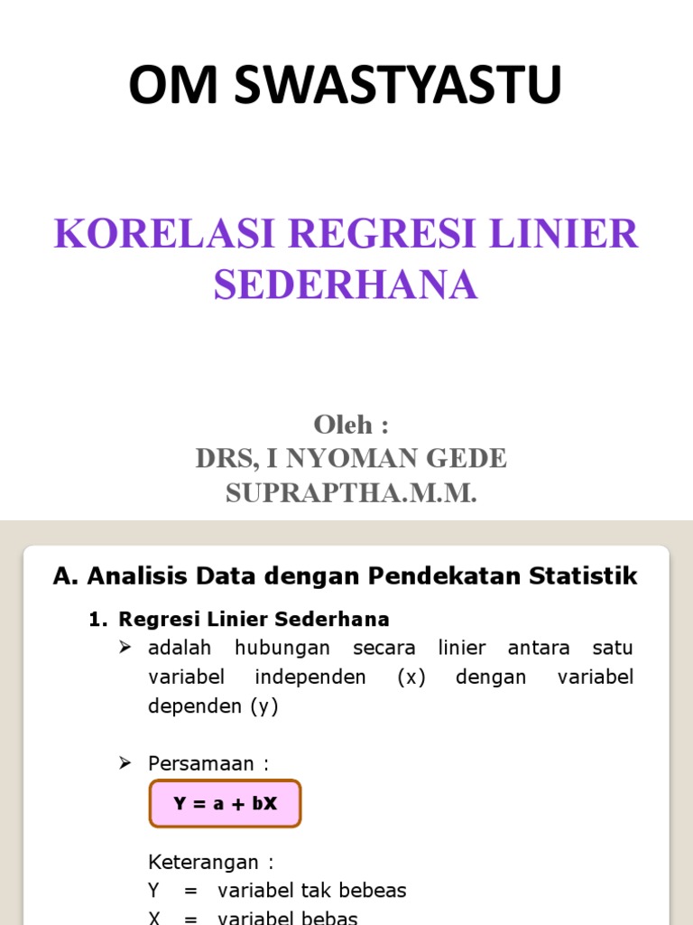 Korelasi Regresi Linier Sederhana | PDF