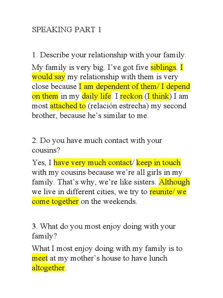 Speaking PARTS | PDF