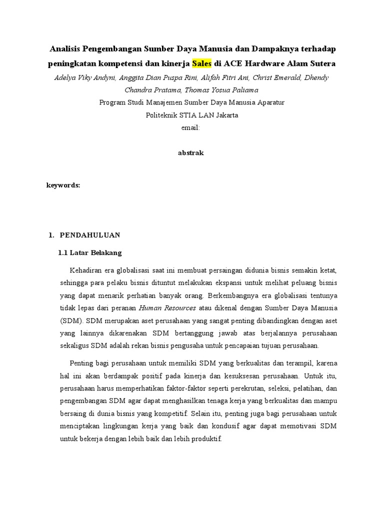 Kelompok 4 - Policy Paper Kapita Selekta SDM | PDF Kelompok 4 - Policy Paper Kapita Selekta SDM | PDF