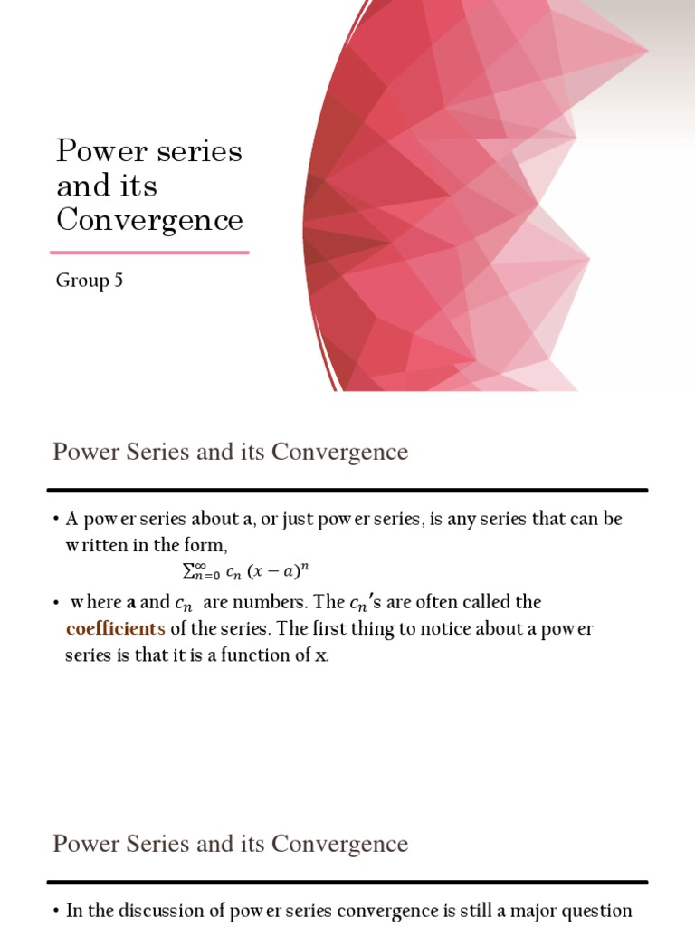 Power Series: Convergence and Radius | PDF | Power Series | Applied ...
