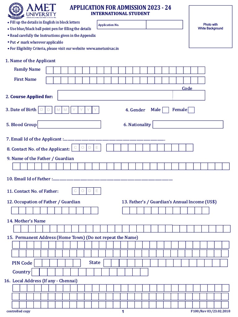International Application Form | PDF | Engineering | Artificial Intelligence