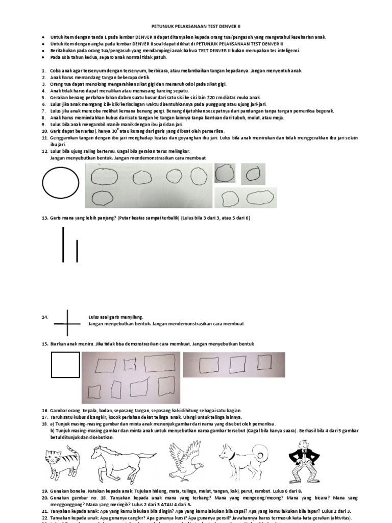 Petunjuk Pelaksanaan Test Denver II | PDF | Kesehatan Holistik