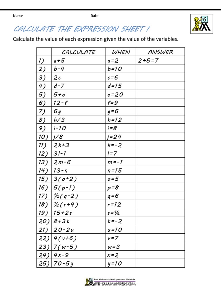 Calculate The Expression 1 | PDF | Teaching Methods & Materials ...