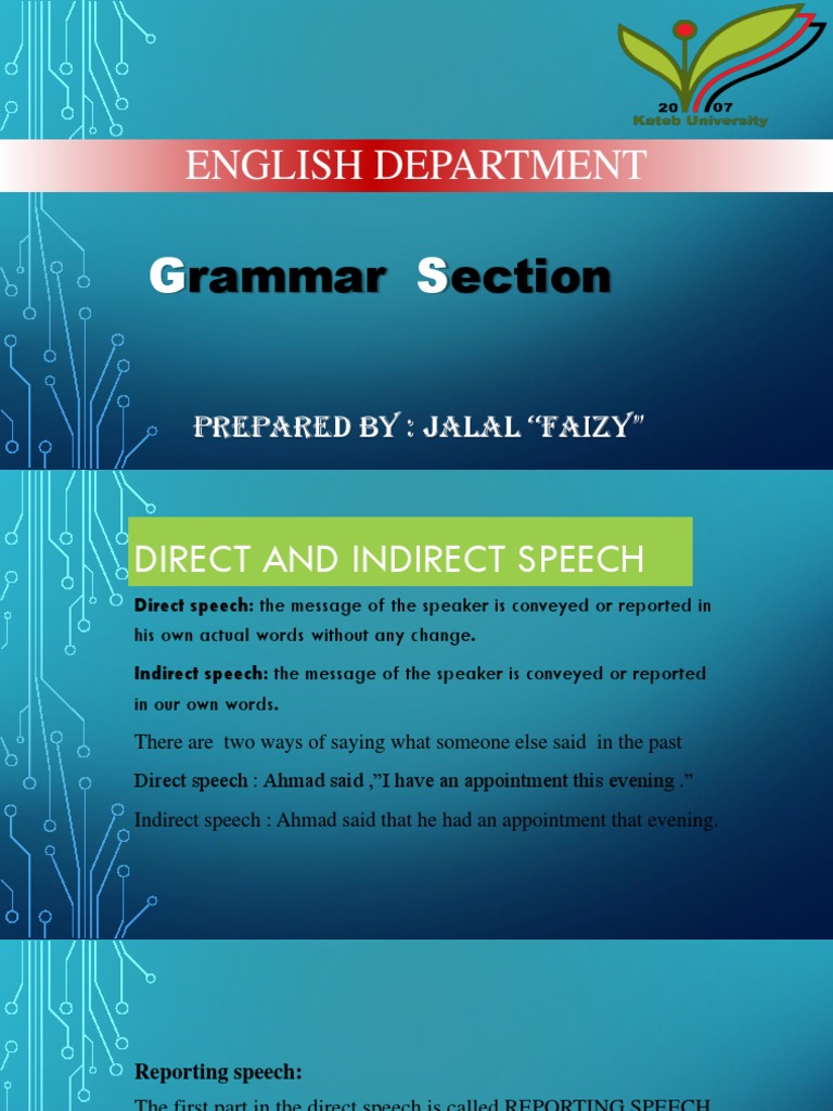 Direct vs Indirect Speech Explained | PDF | Verb | Linguistic Morphology