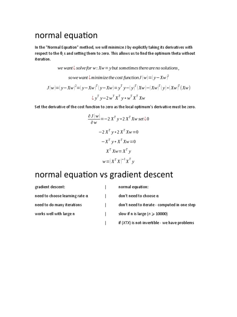 Normal Equation | PDF