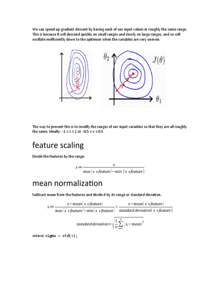 Feature Scaling and Mean Normalization | PDF