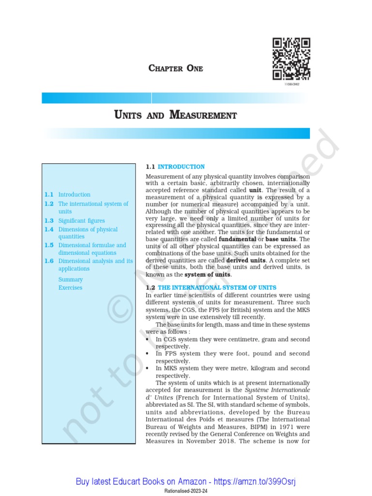 1 Units and Measurements | PDF | Significant Figures | Mole (Unit)