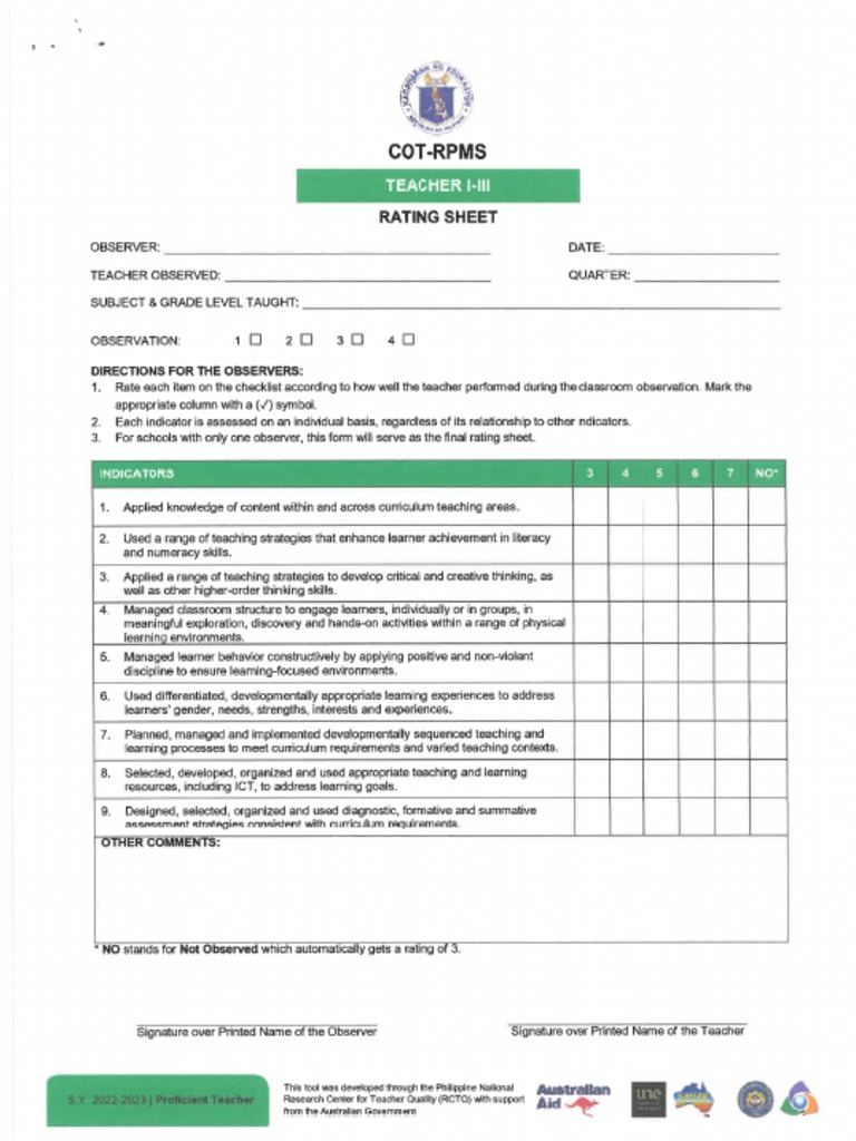COT TI-III Rating | PDF