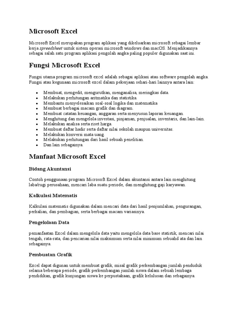 Microsoft Excel | PDF