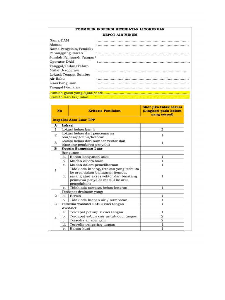 Form IKL Depot Air Minum | PDF