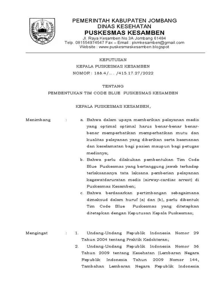 SK Tim Code Blue | PDF