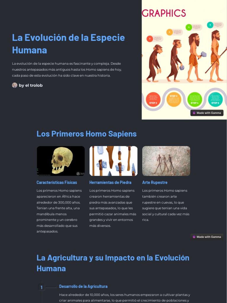 La Evolucion de La Especie Humana | PDF | Humano | Dieta