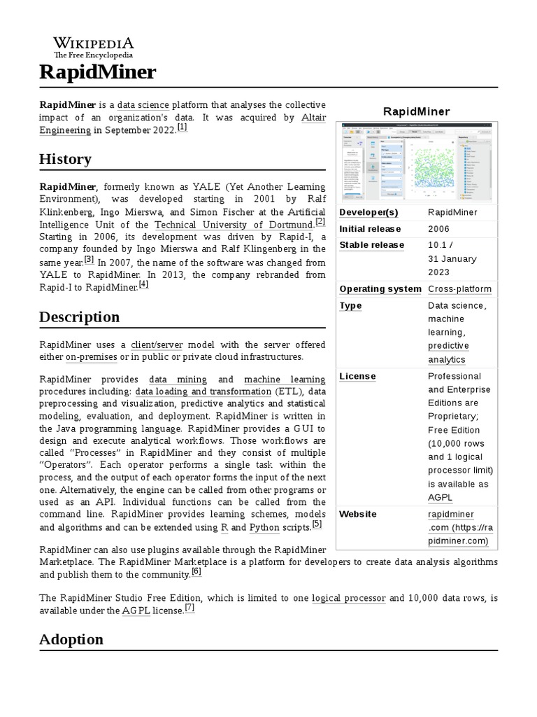 Rapid Miner | PDF | Computing | Information Technology Management