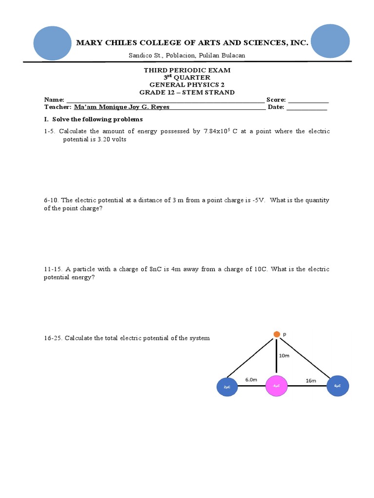 General Physics - Exam (3rd Quarter) | PDF