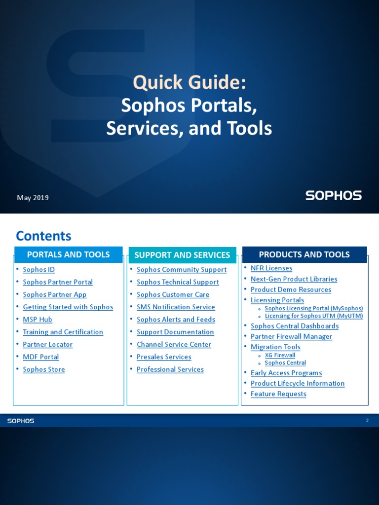 Sophos Quick Guide Portals Services Tools en | PDF | Computing ...