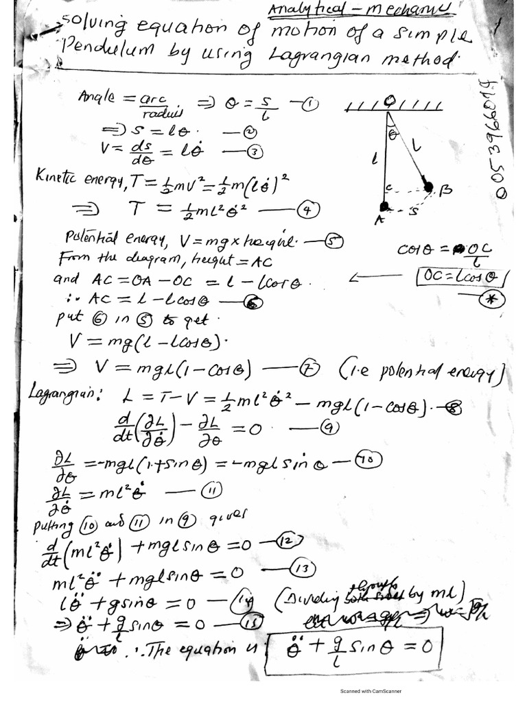 Analytical Mechanics PHY 303 Note | PDF