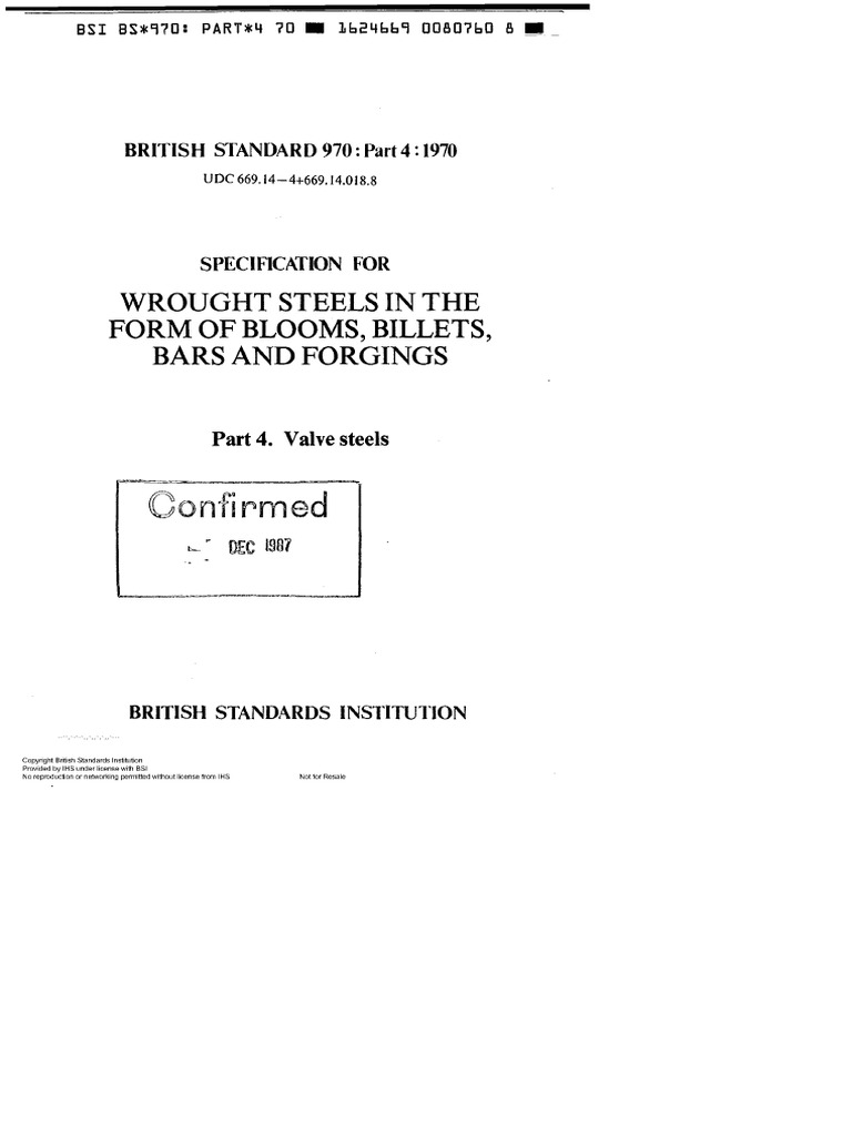 BS 970-4 1970 | PDF