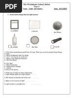 Light and Shadow Worksheets Grade 2-0-2021!20!05 092623 | PDF | Science ...