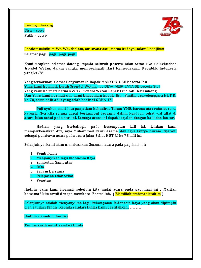 MC Jalan Sehat Fix | PDF